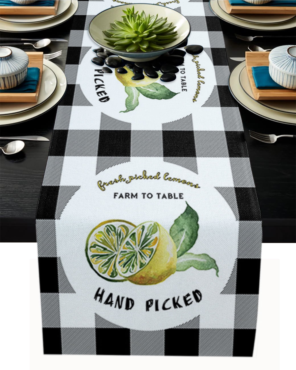 Table Runner Dresser Scarves 90 Inch Long, Summer Lemon Fruit Buffalo ...