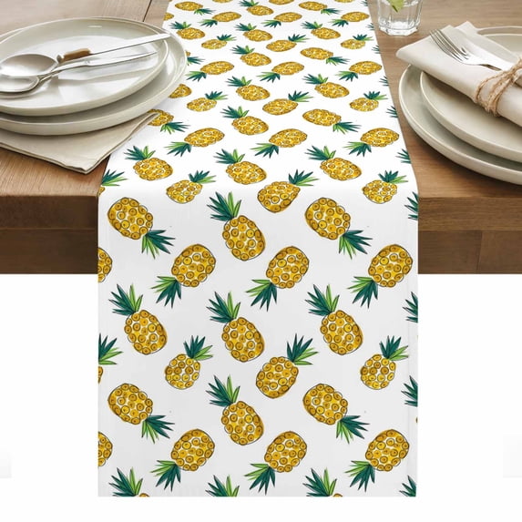 Table Runner Dresser Scarves 90 Inch Long,Summer Yellow Pineapple ...