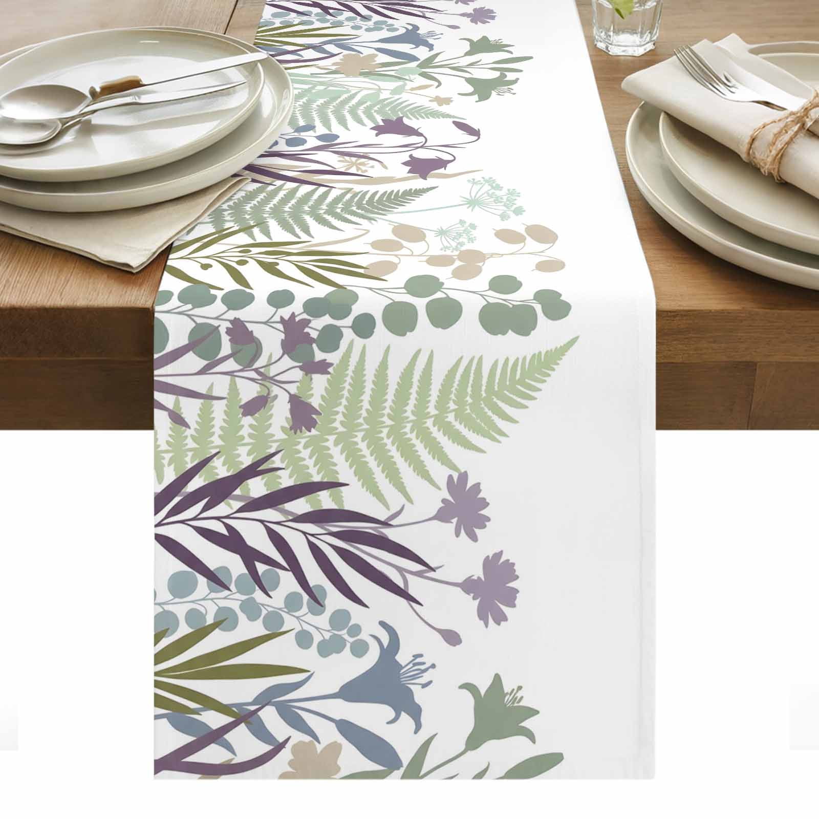 Table Runner Dresser Scarves 90 Inch Long,Vintage Farm Flower Green ...