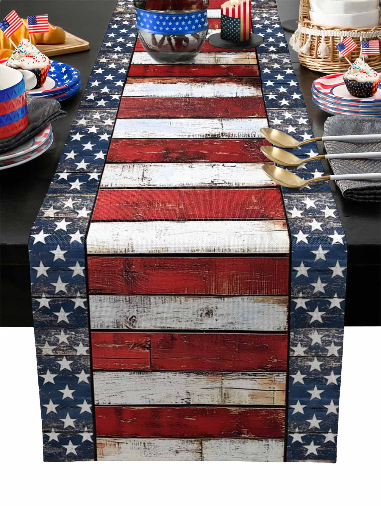 Table Runner Dresser Scarves 90 Inch Long,Vintage Shabby Wood Stripes ...