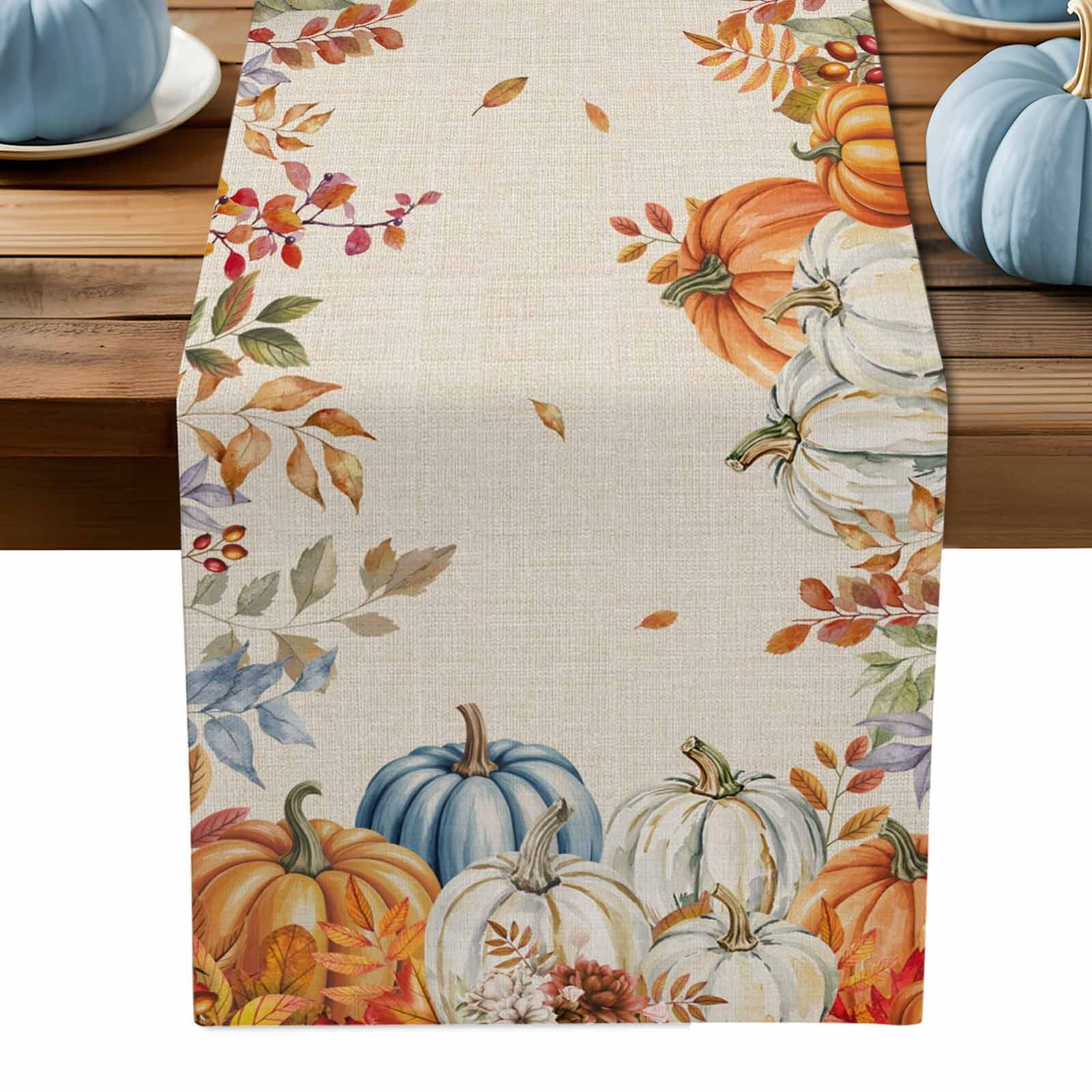 Table Runner Dresser Scarves 90 Inch Long,Vintage Thanksgiving Pumpkins ...