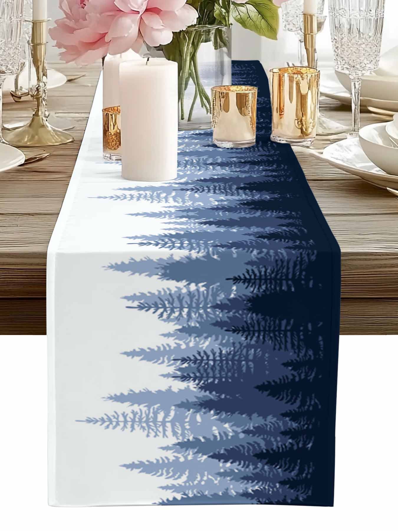 Table Runner Forest Tree Table Runners Misty Forest Silhouette Nature ...