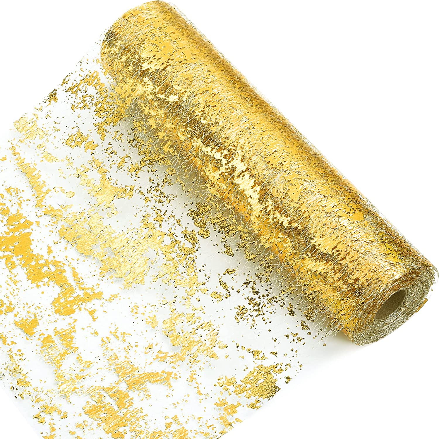Table Runner Roll Glitter Gold Foil Mesh Sequin Table Runners ...