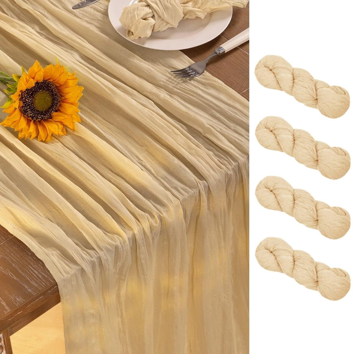 Table Runner Summer Sheer Cloth Table Runner Gauze Summer Table ...