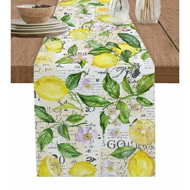 Yellow Table Runner Summer Lemon Table Runners Lemon Decorations for ...