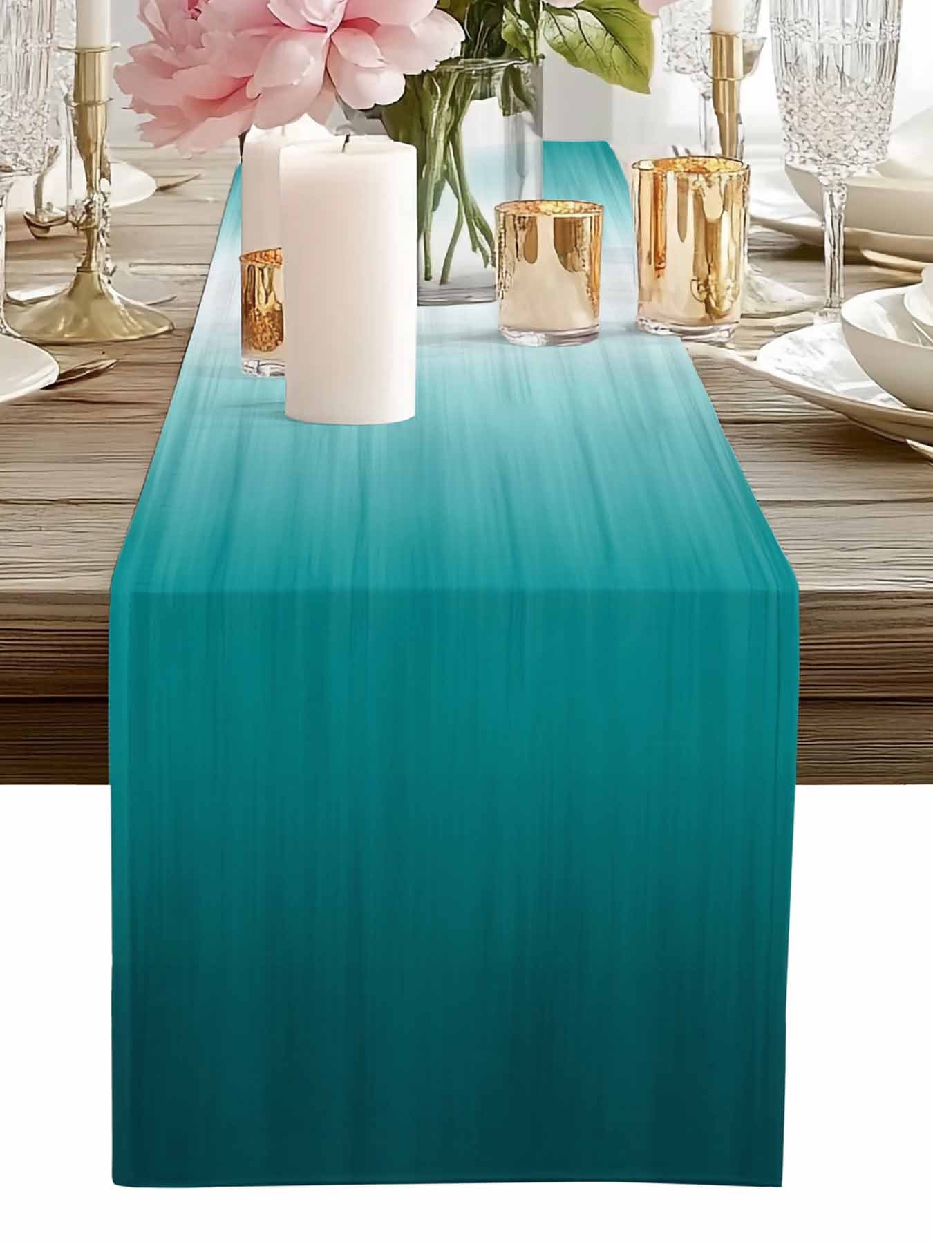 Table Runner Turquoise Table Runners Abstract Gradient Color Cotton ...