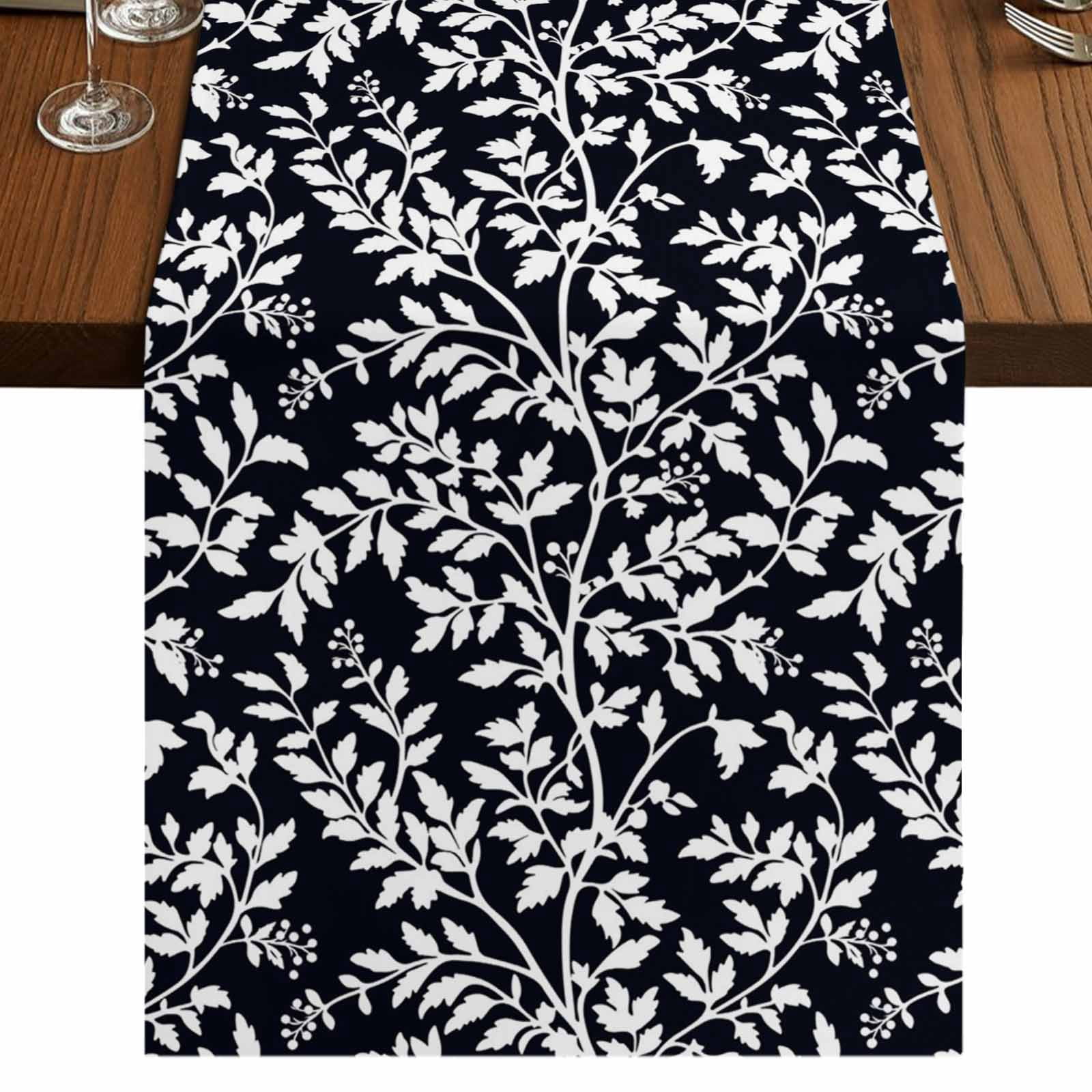 Table Runners 120 Inches Long Dress Scarves, Black Spring Floral ...