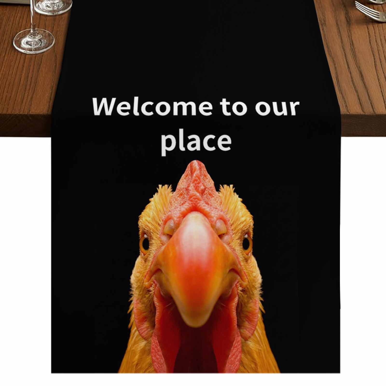 Table Runners 120 Inches Long Dress Scarves, Funny Chicken Farmhouse ...