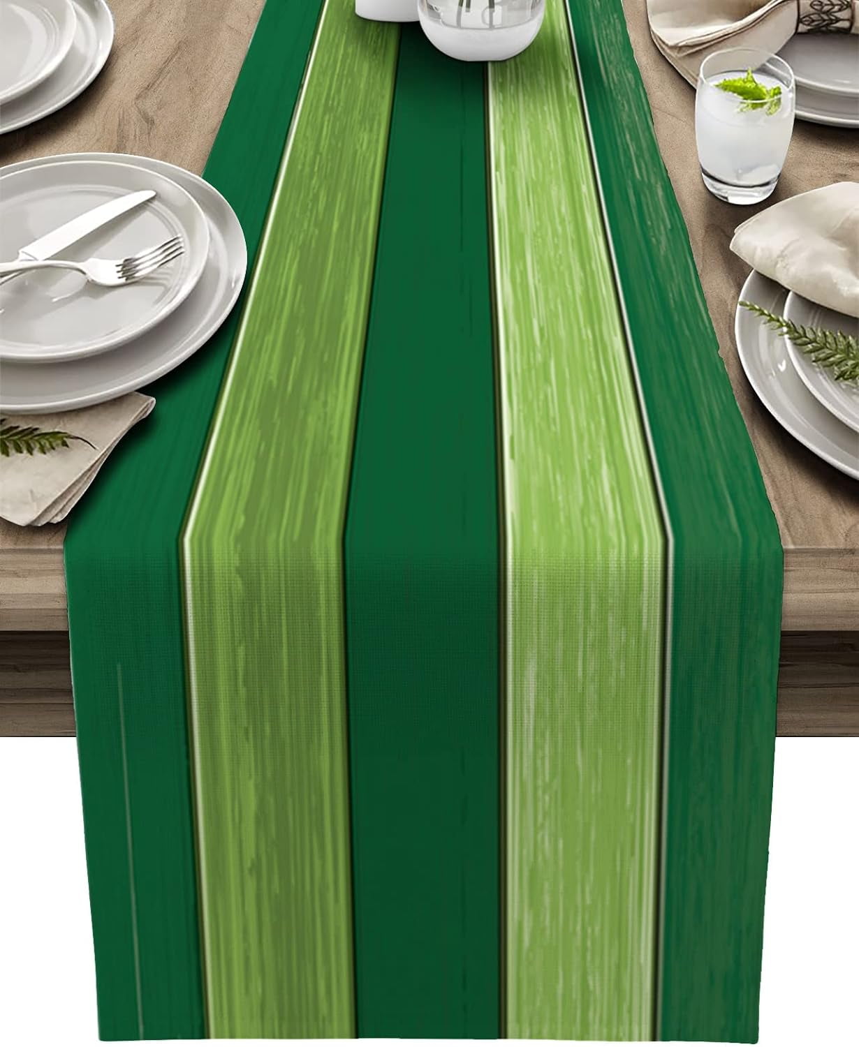 Table Runners 14X72 Inches Long, Forest Lime Green,Cotton Linen ...