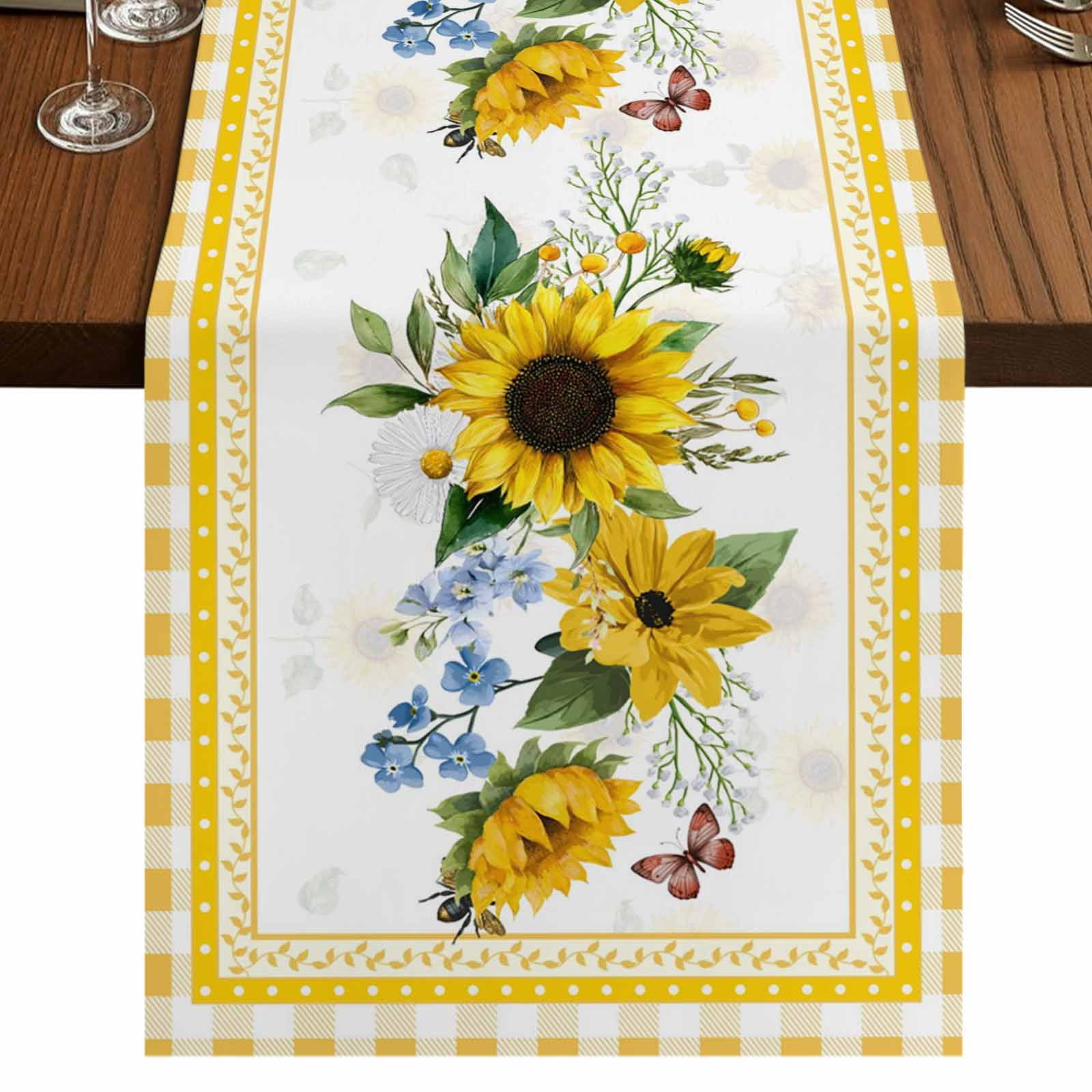 Table Runners 36 Inches Long Dress Scarves, Sunflower Farmhouse Kitchen ...
