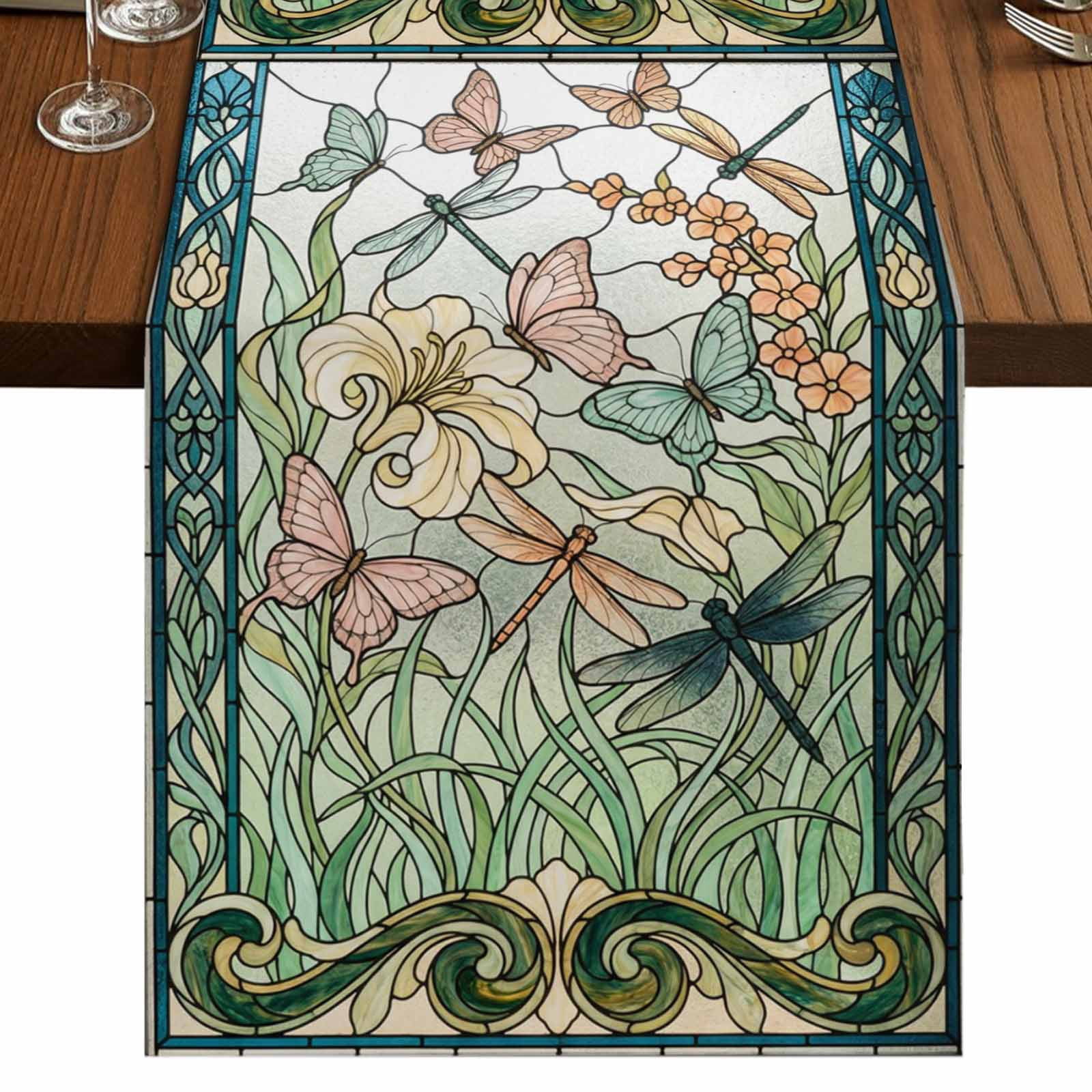 Table Runners 48 Inches Long Dress Scarves, Animal Flowers Farmhouse ...