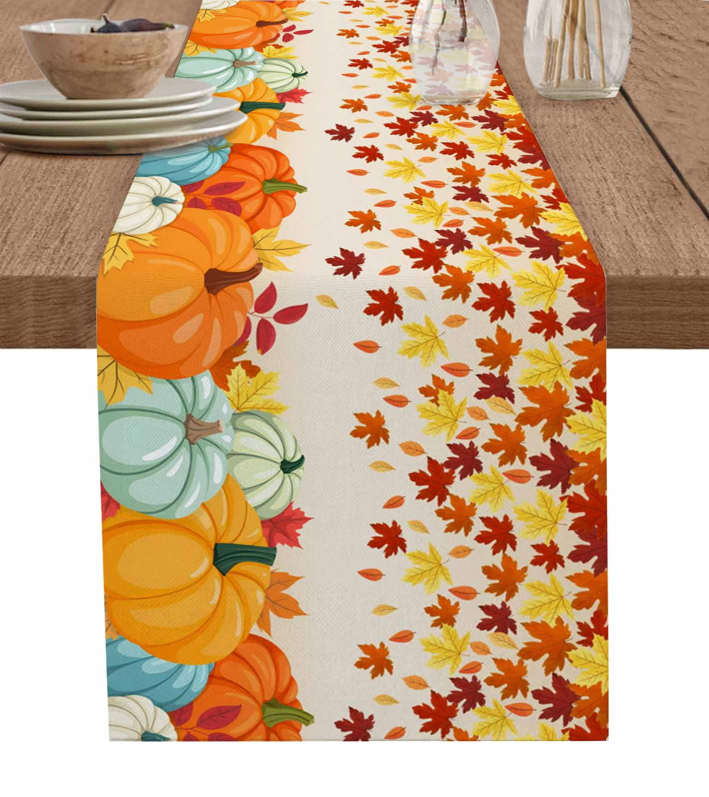 Table Runners 48 Inches Long Dress Scarves, Fall Orange Pumpkins ...