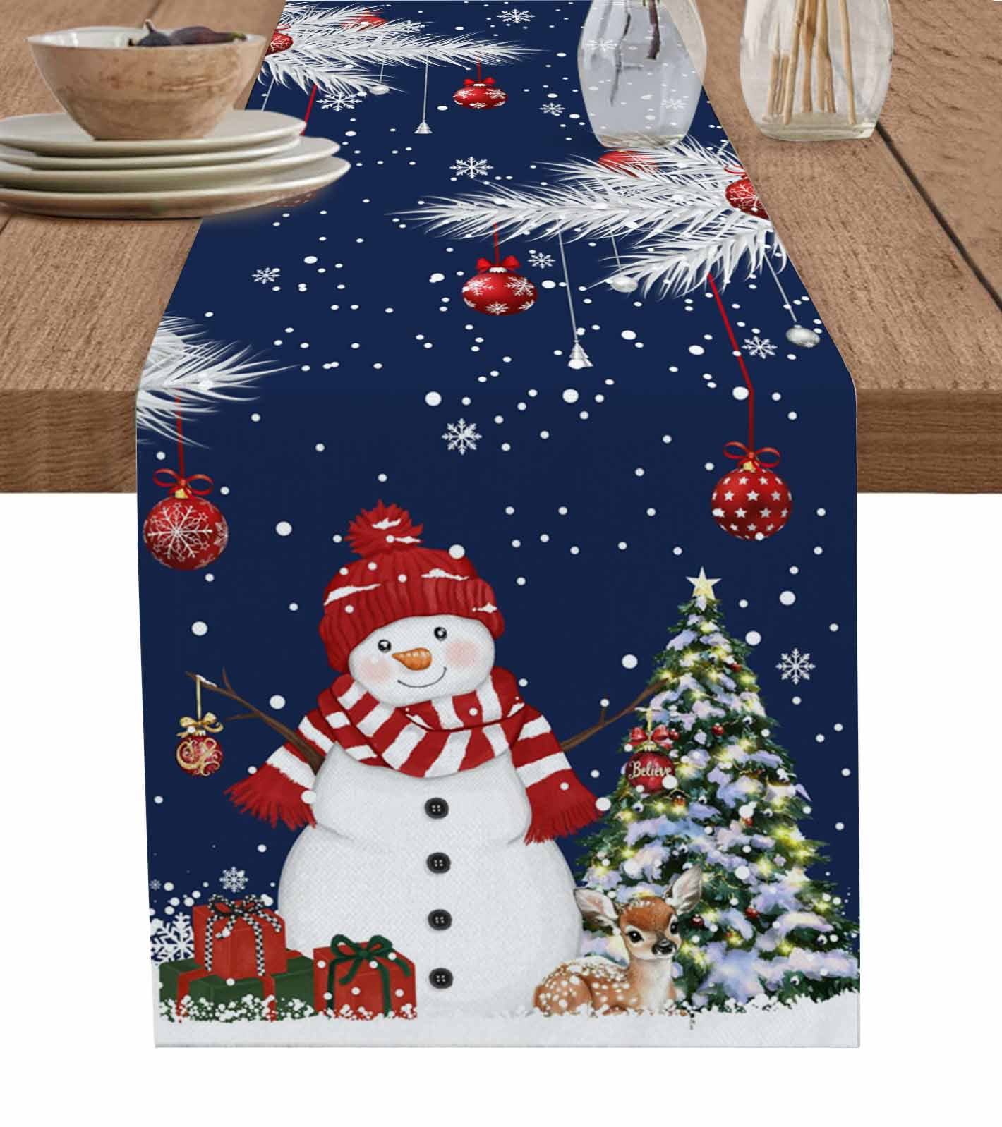 Table Runners 48 Inches Long Dress Scarves, Navy Blue Christmas ...