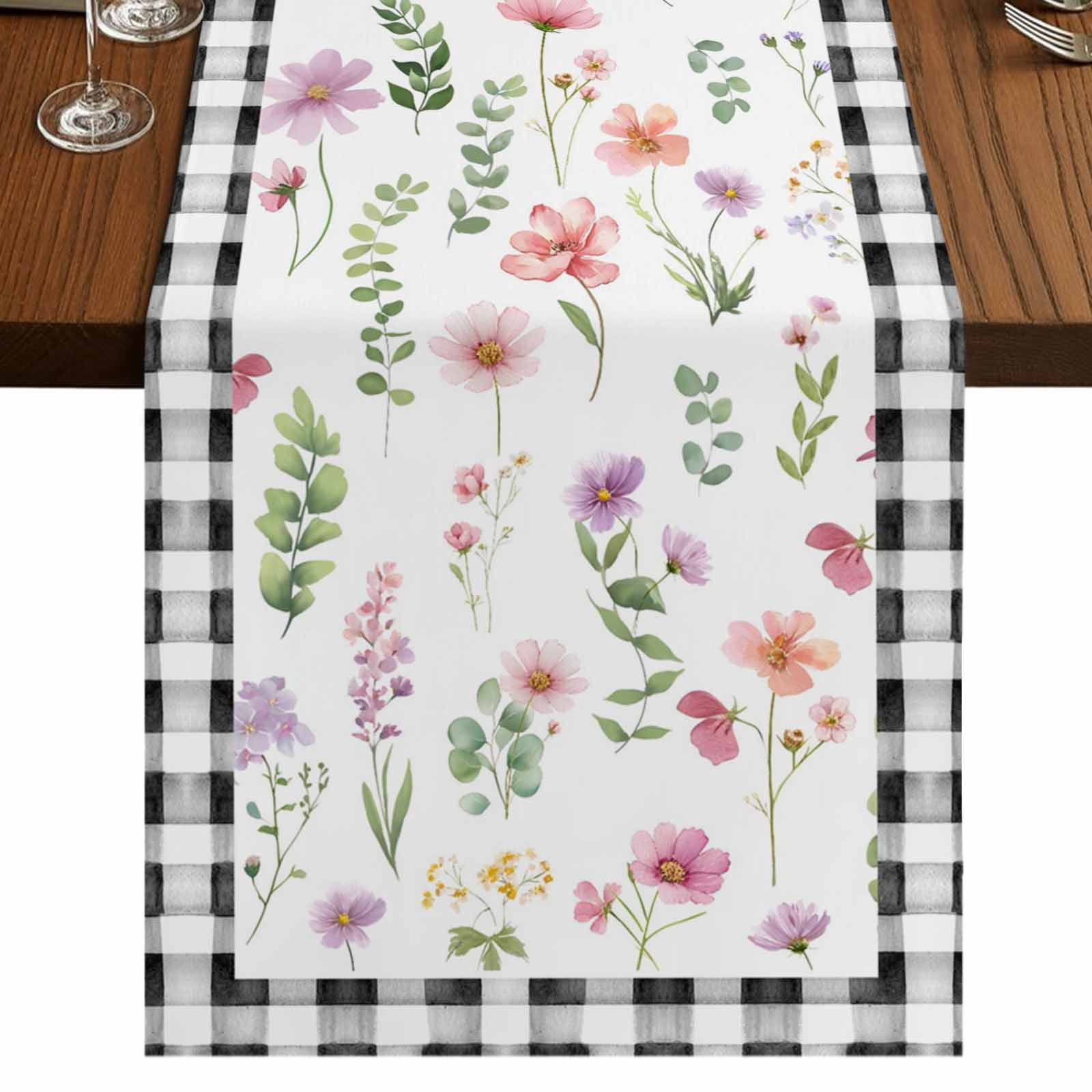 Table Runners 48 Inches Long Dress Scarves, Spring Floral Farmhouse ...