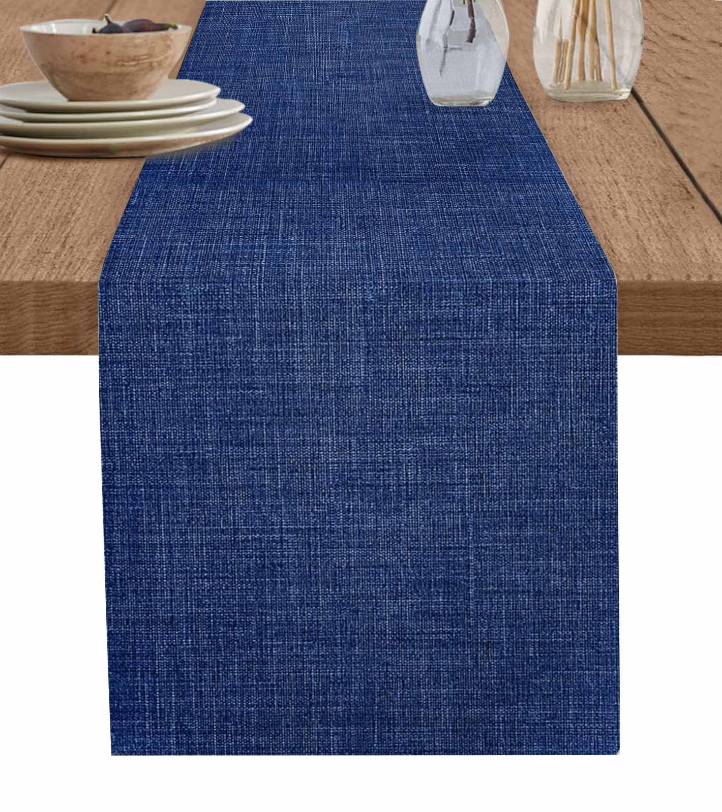 Table Runners 48 Inches Long Dress Scarves, Vintage Navy Blue Farmhouse ...