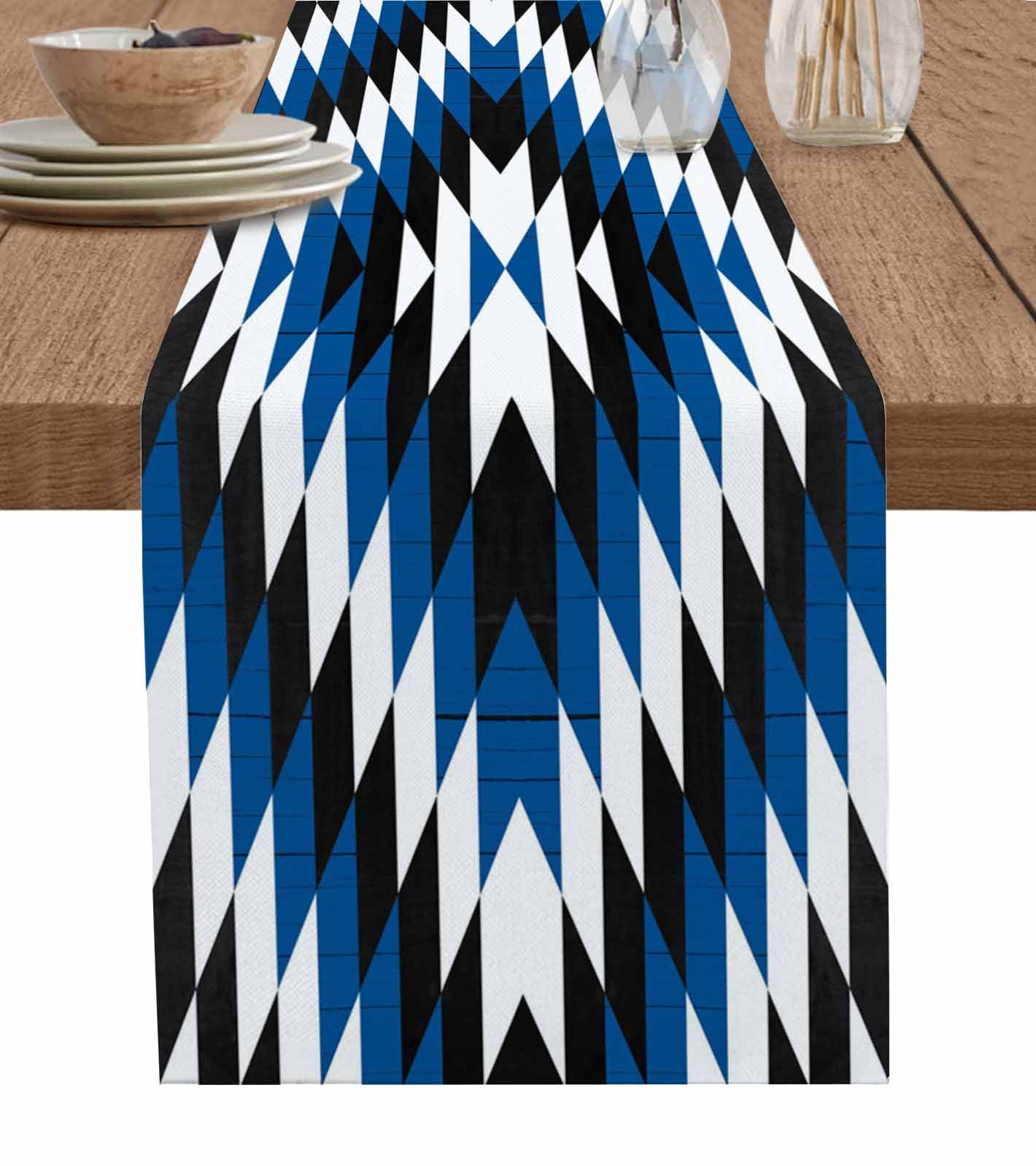 Table Runners 60 Inches Long Dress Scarves, Blue Aztec Farmhouse ...
