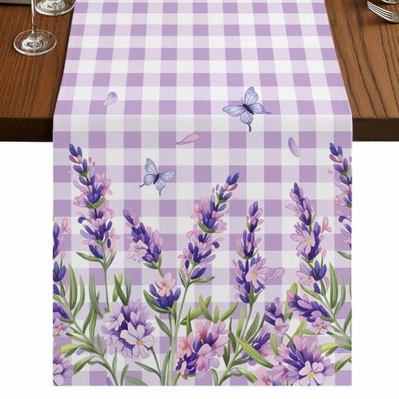 Table Runners 60 Inches Long Dress Scarves, Spring Lavender Floral ...