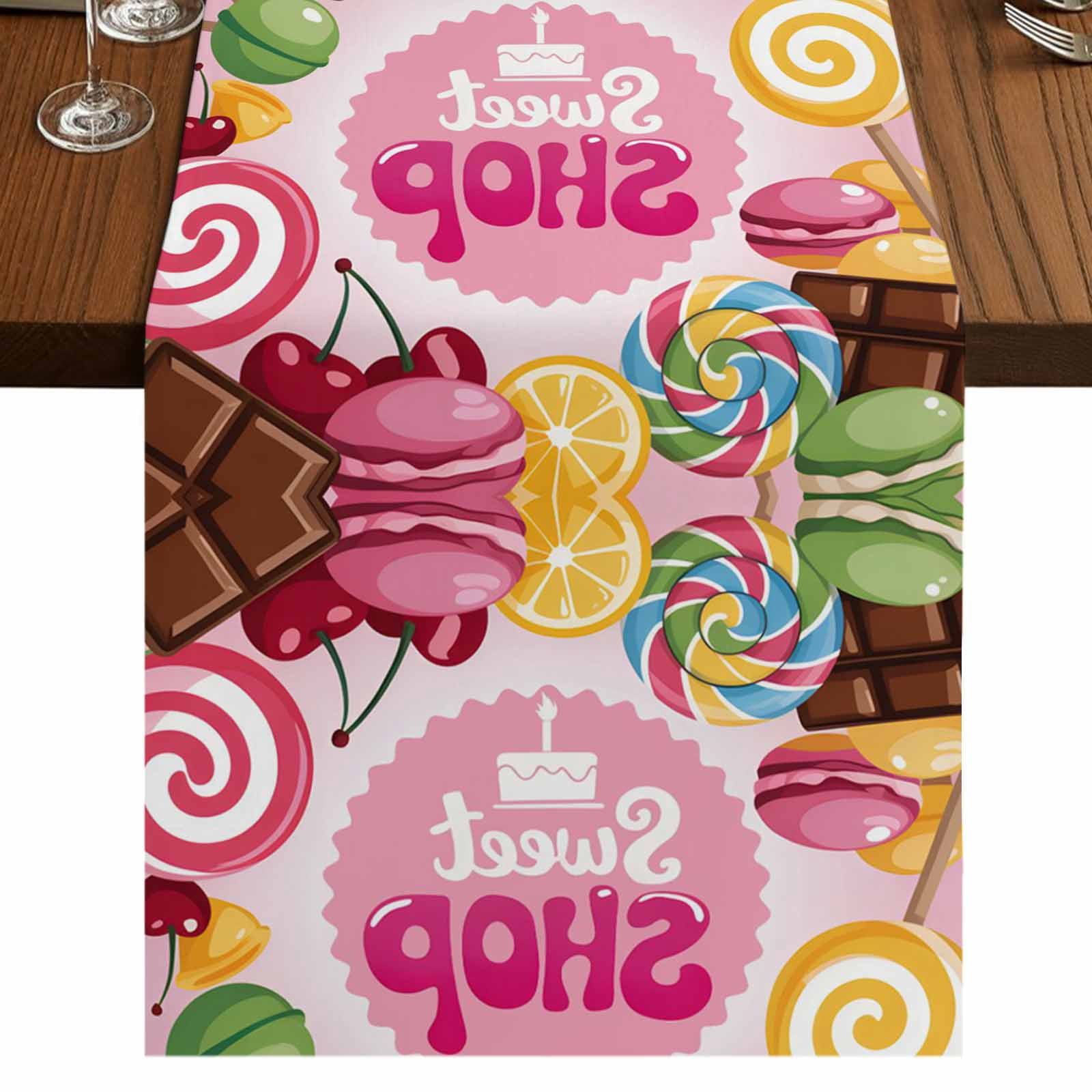 Table Runners 60 Inches Long Dress Scarves, Sweet Shop Words Farmhouse ...