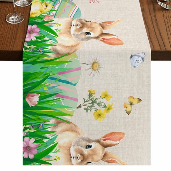 Table Runners 70 Inches Long Dress Scarves, Easter Bunny Farmhouse ...