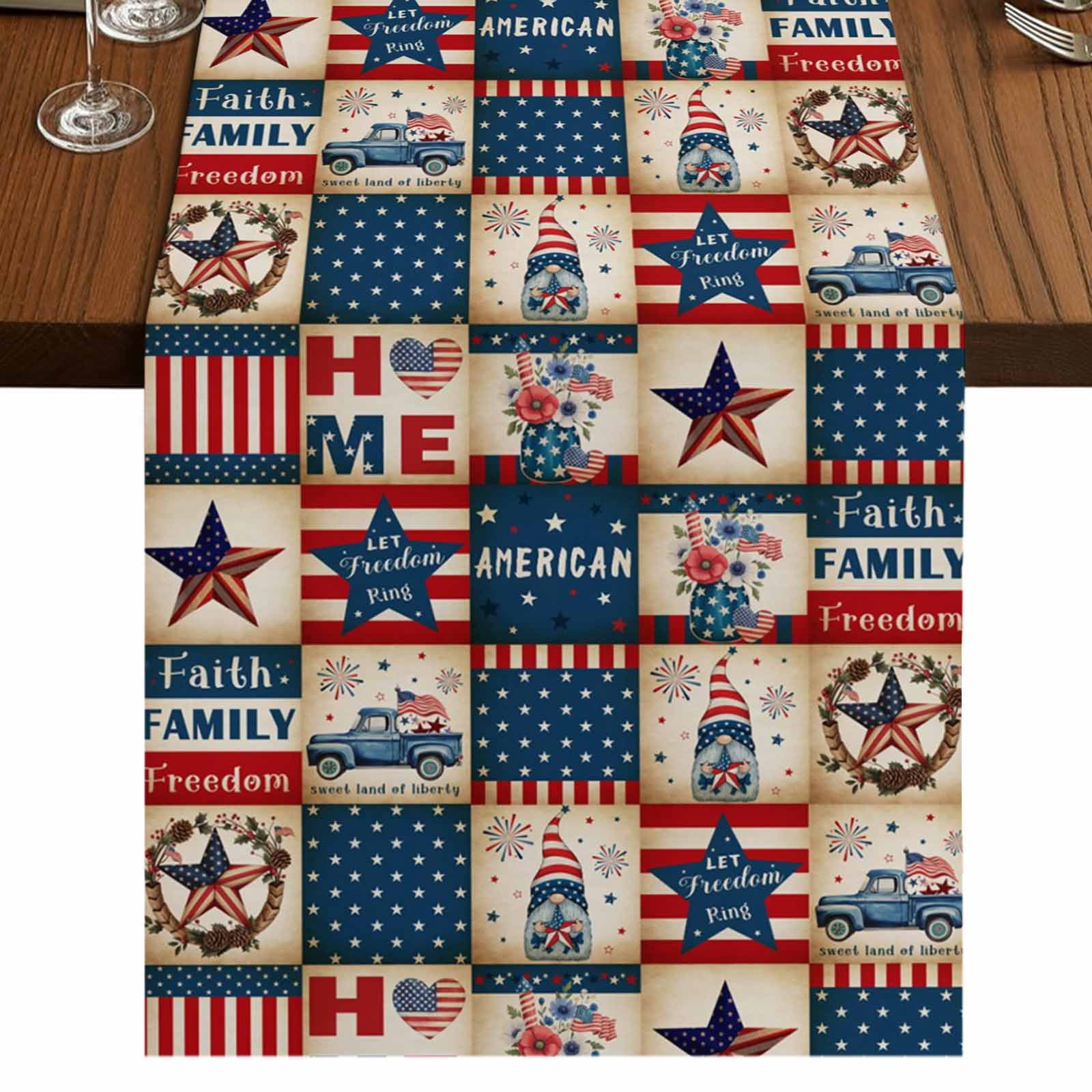 Table Runners 70 Inches Long Dress Scarves, Independence Day Farmhouse ...