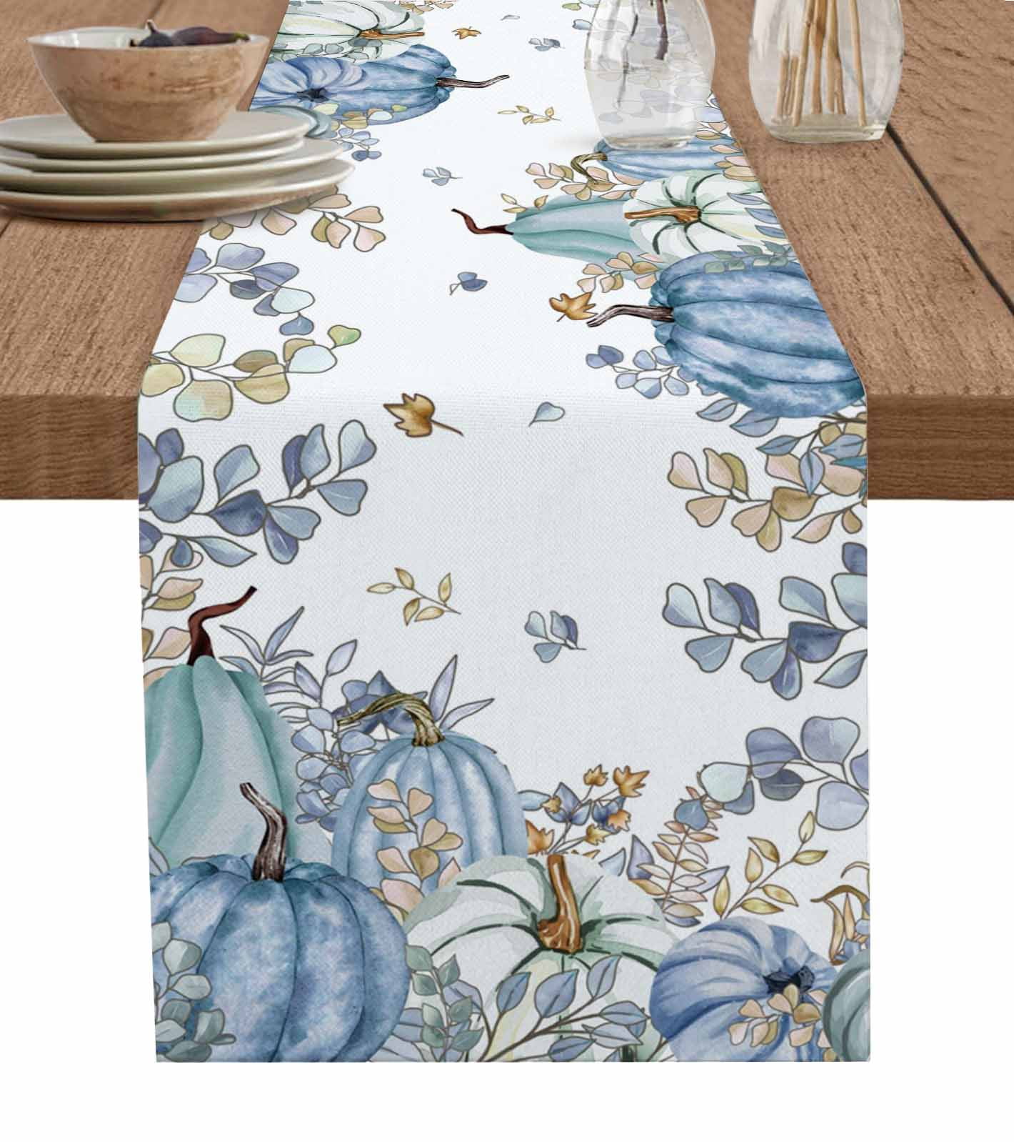 Table Runners 72 Inches Long Dress Scarves, Blue Teal Fall Farmhouse ...
