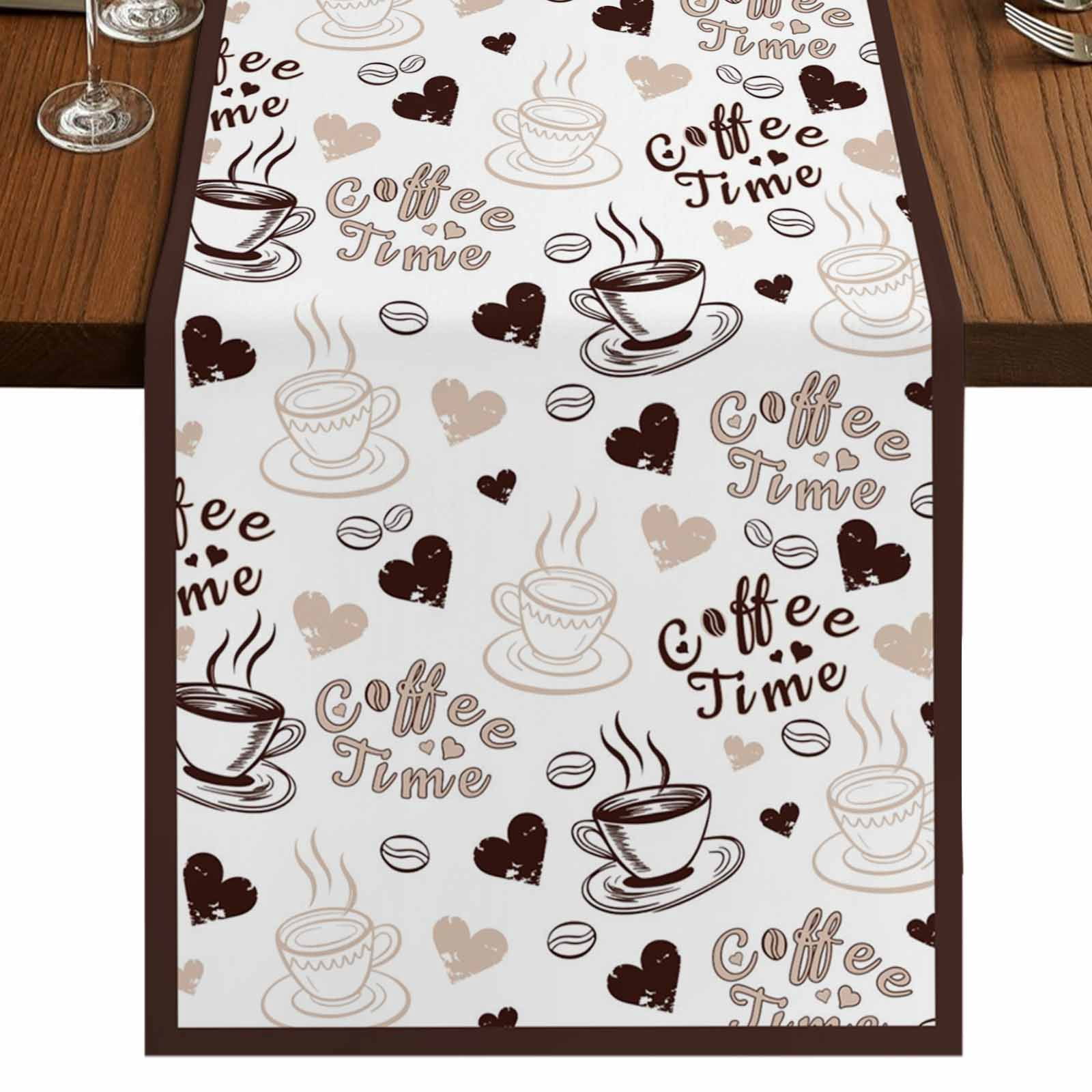 Table Runners 72 Inches Long Dress Scarves, Farmhouse Coffee Cup ...
