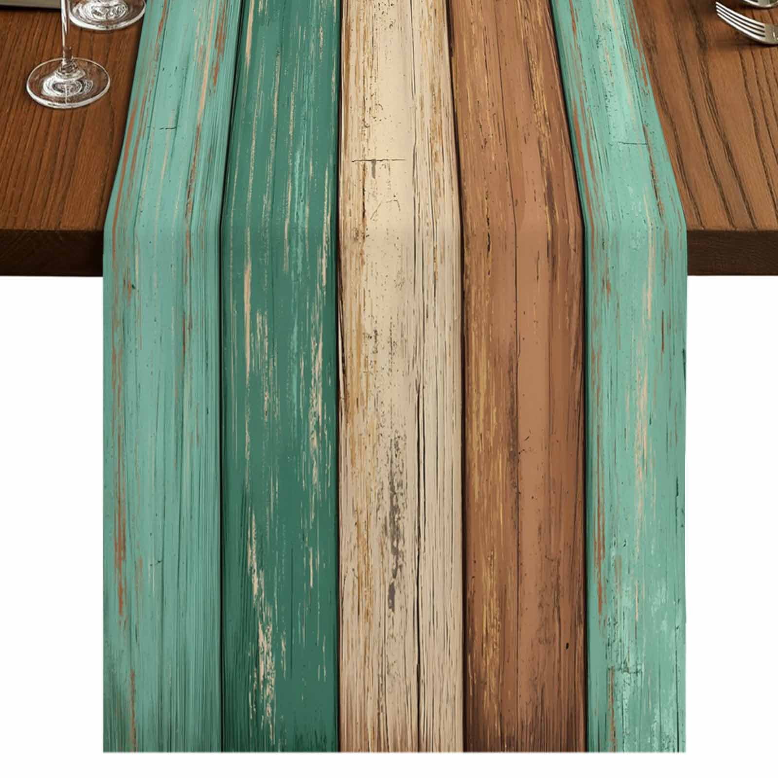 Table Runners 72 Inches Long Dress Scarves, Farmhouse Teal Brown ...