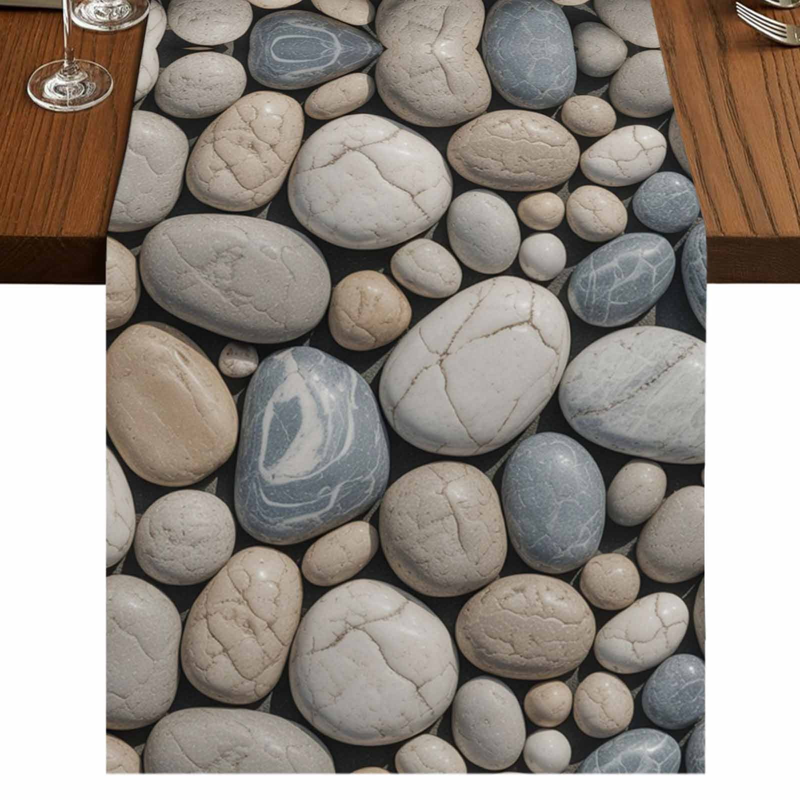 Table Runners 72 Inches Long Dress Scarves, Pebble Stone Farmhouse ...