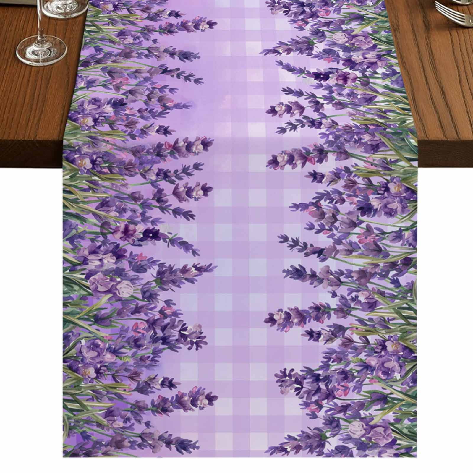 Table Runners 72 Inches Long Dress Scarves, Purple Lavender Farmhouse ...