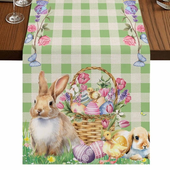 Table Runners 90 Inches Long Dress Scarves, Easter Bunny Farmhouse ...
