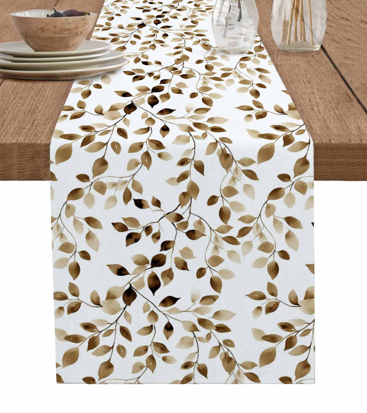 Table Runners 90 Inches Long Dress Scarves, Gray Eucalyptus Leaves ...