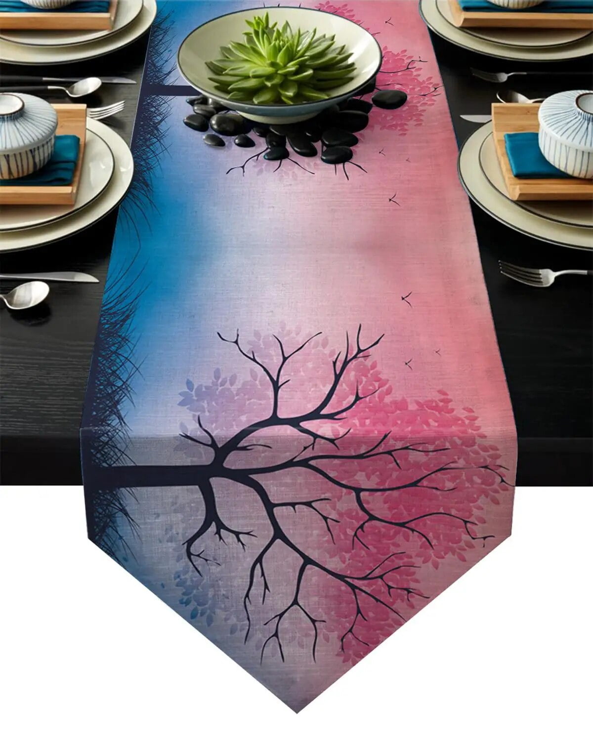 Table Runners Modern Wood Texture Retro Tablecloths Creative Table ...