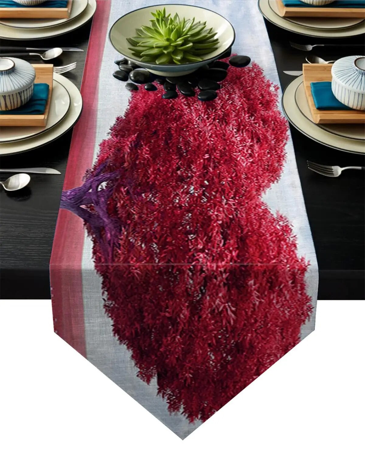 Table Runners Modern Wood Texture Retro Tablecloths Creative Table ...