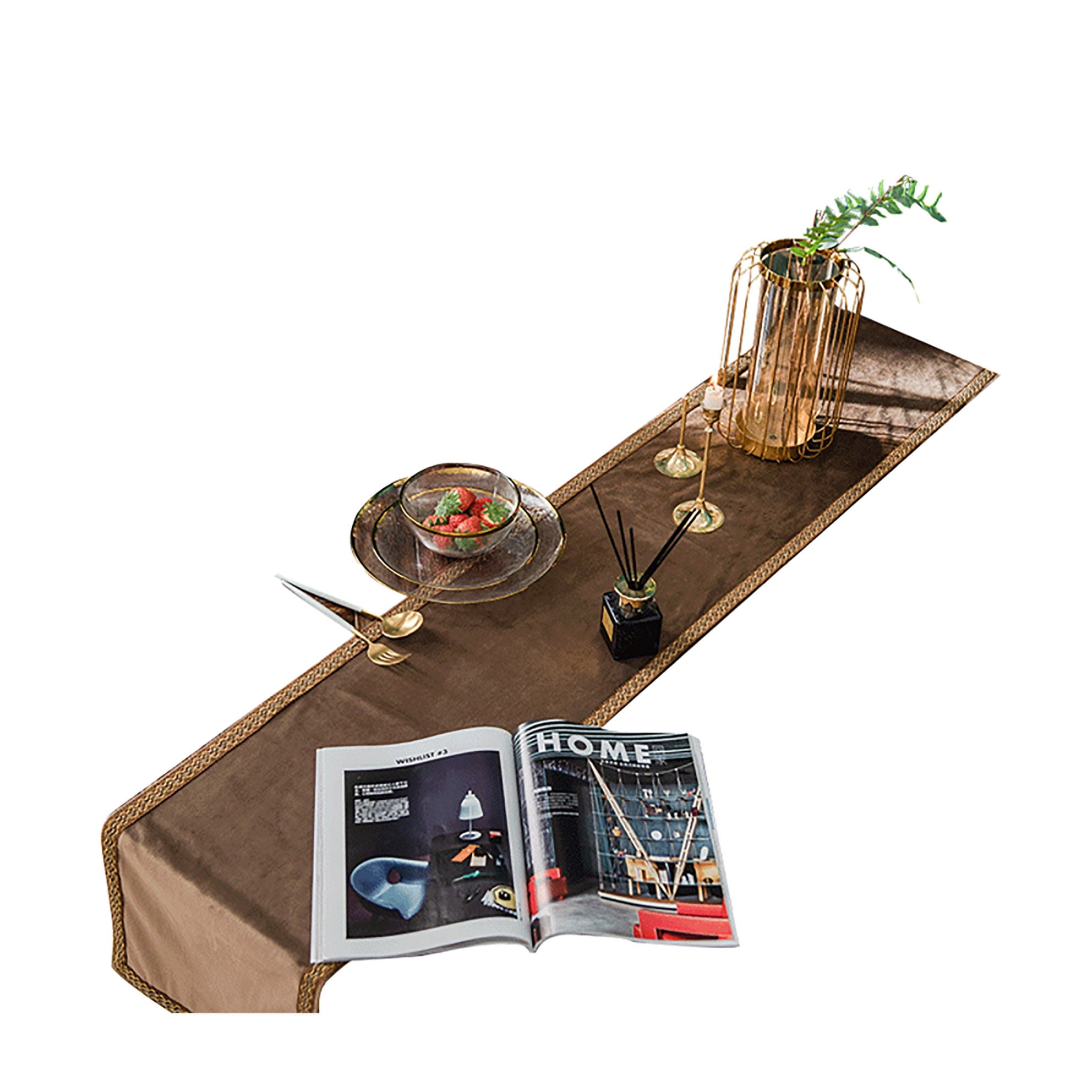 Table Runners,Solid Color Dutch Velvet Table Runners With Gold Line ...