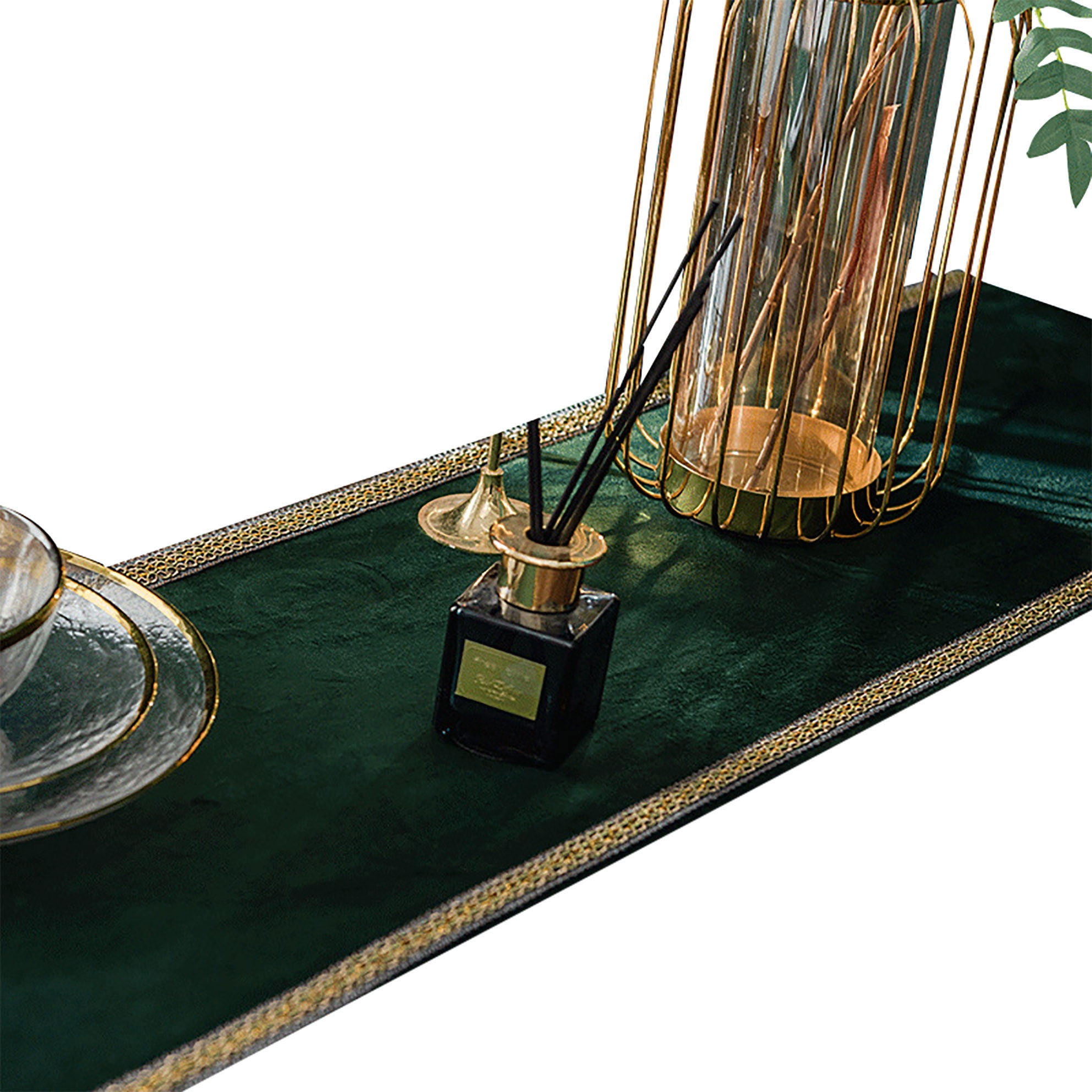 Table Runners,Solid Color Dutch Velvet Table Runners With Gold Line ...