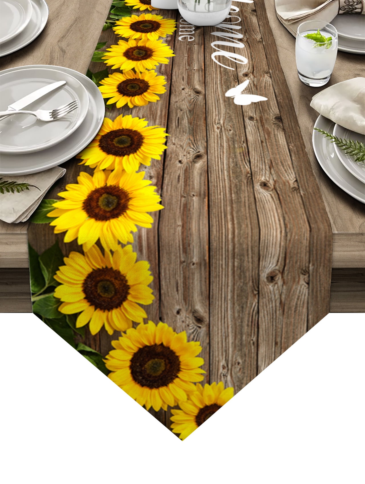 Table Runners You Are My Sunshine Sunflower Bee Butterfly Retro Table ...