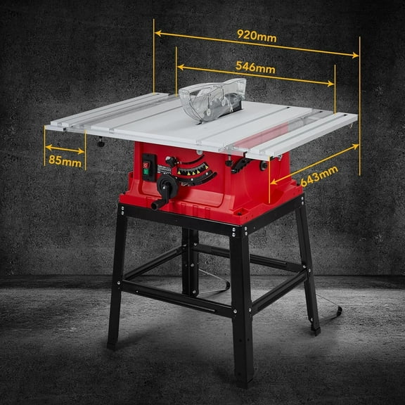 Mescukay 10-inch Table Saw, 5000RPM Tablesaw with Stand & Protective ...