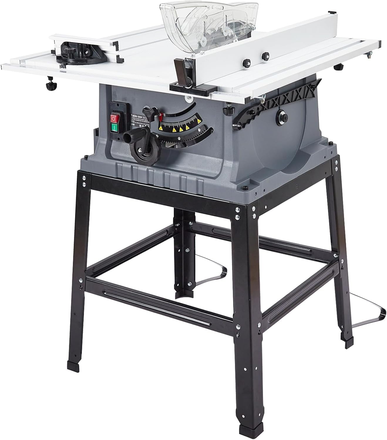 Table Saw, 10 Inch 15A Multifunctional Saw with Stand & Push Stick, 90 ...