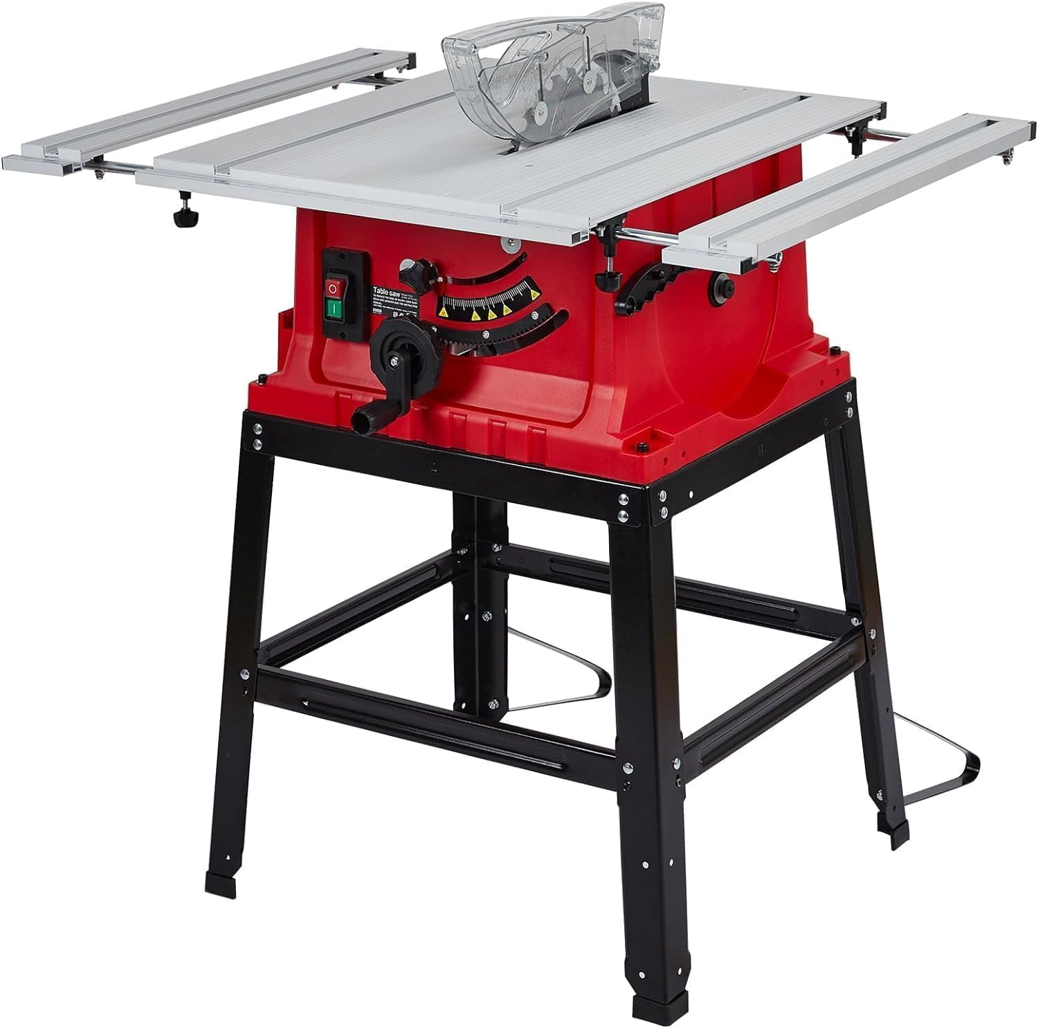Table Saw, 10 Inch 15A Multifunctional Saw with Stand & Push Stick, 90 ...