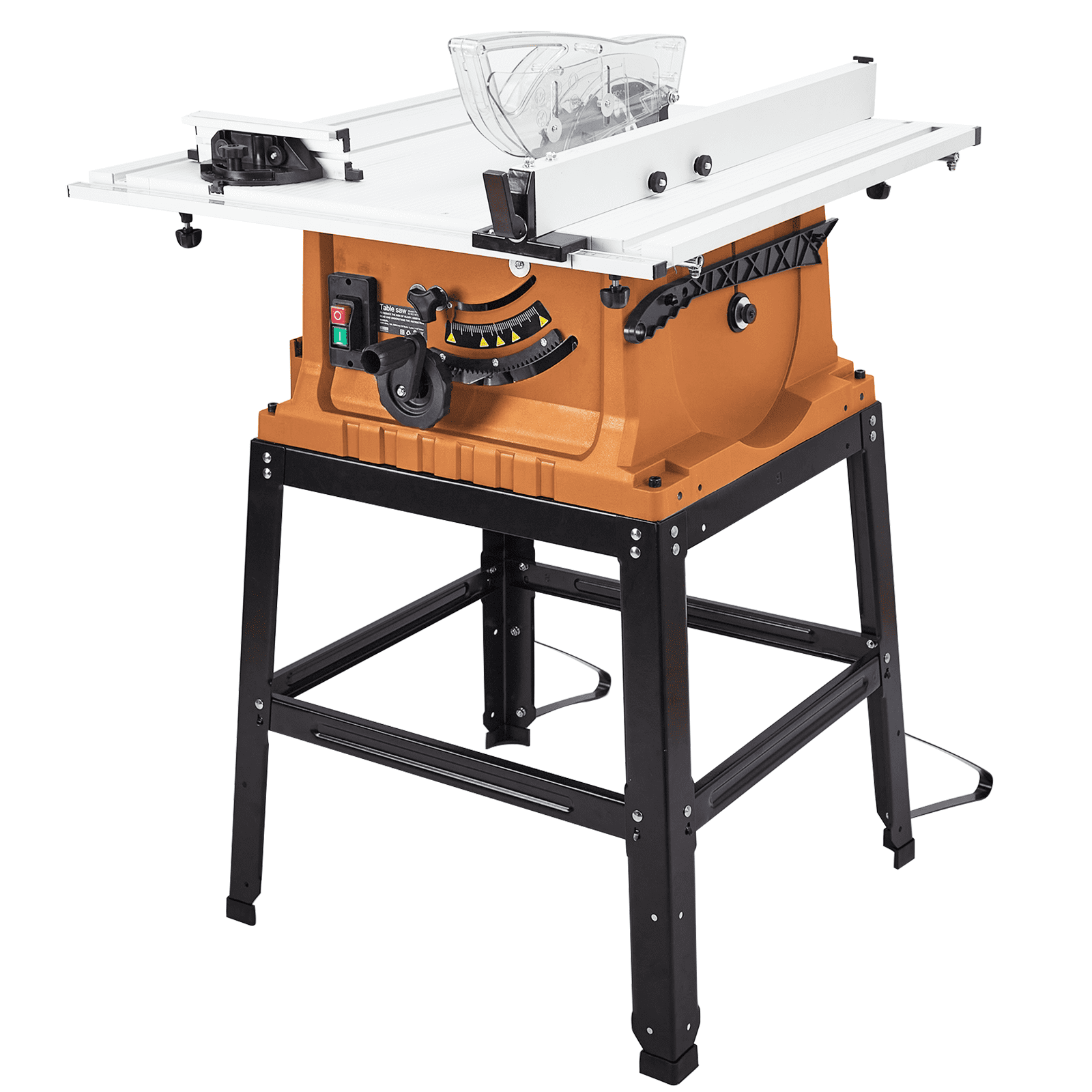 Table Saw, 10 Inch 15A Multifunctional Saw with Stand & Push Stick ...