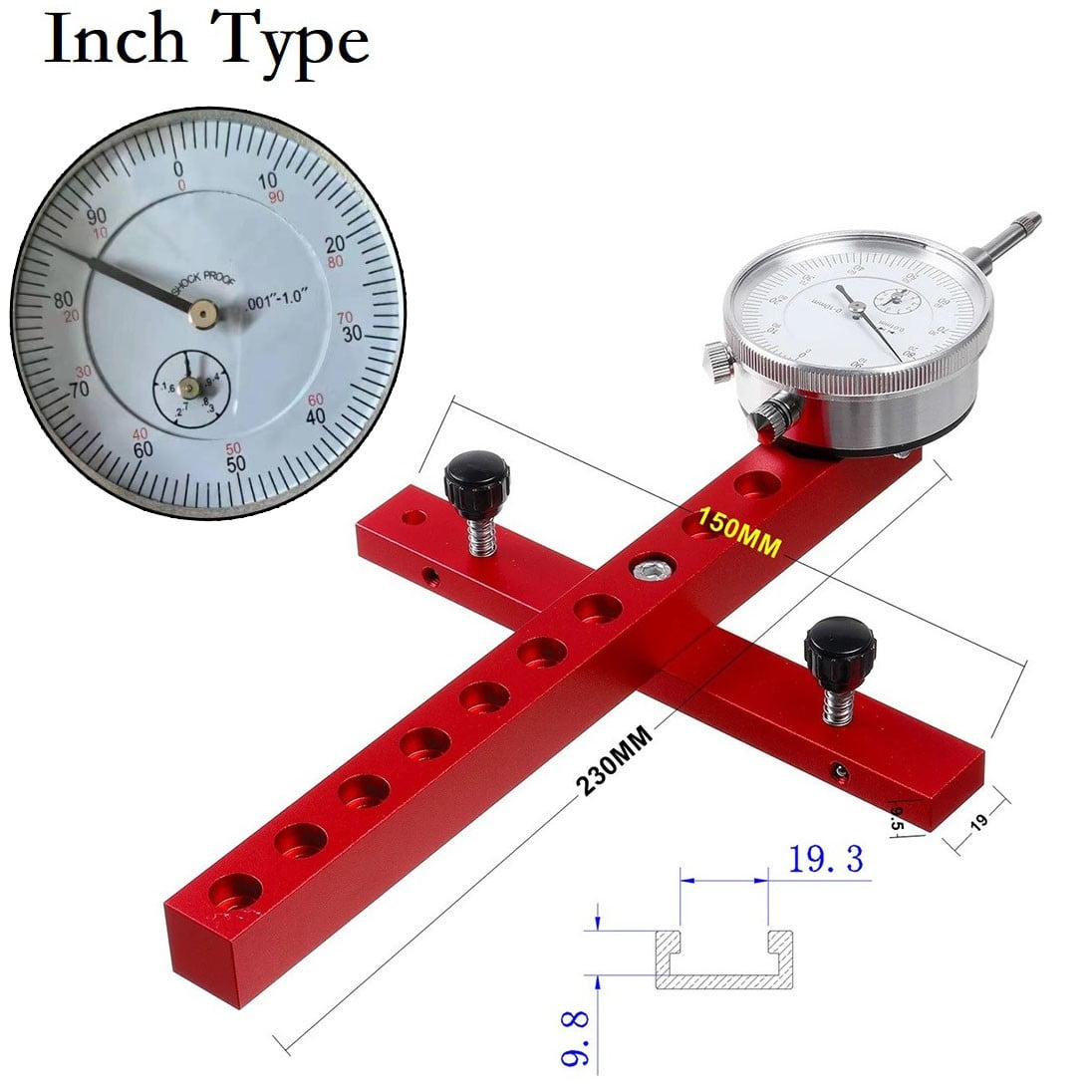 Table Saw Dial Indicator 0.01in Accuracy Adjustable Gauge Corrector ...