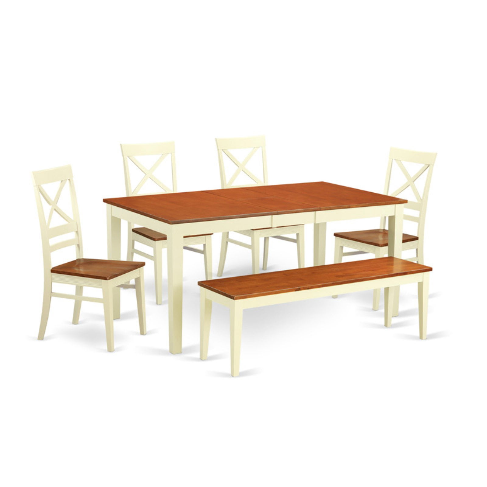 Table Set-Dining Table And Dining Chairs-Finish:Buttermilk & Cherry ...
