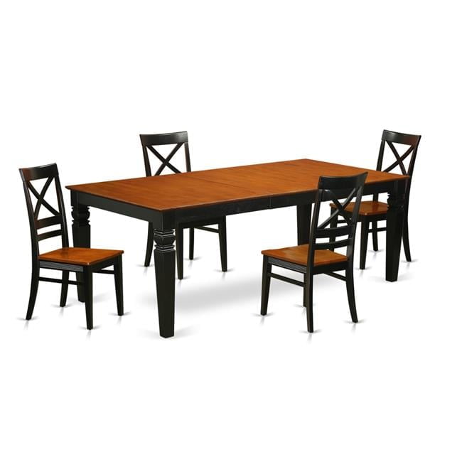 Table Set with One Logan Dining Room Table & Four Chairs, Black & Cherry - 5 Piece - Walmart.com