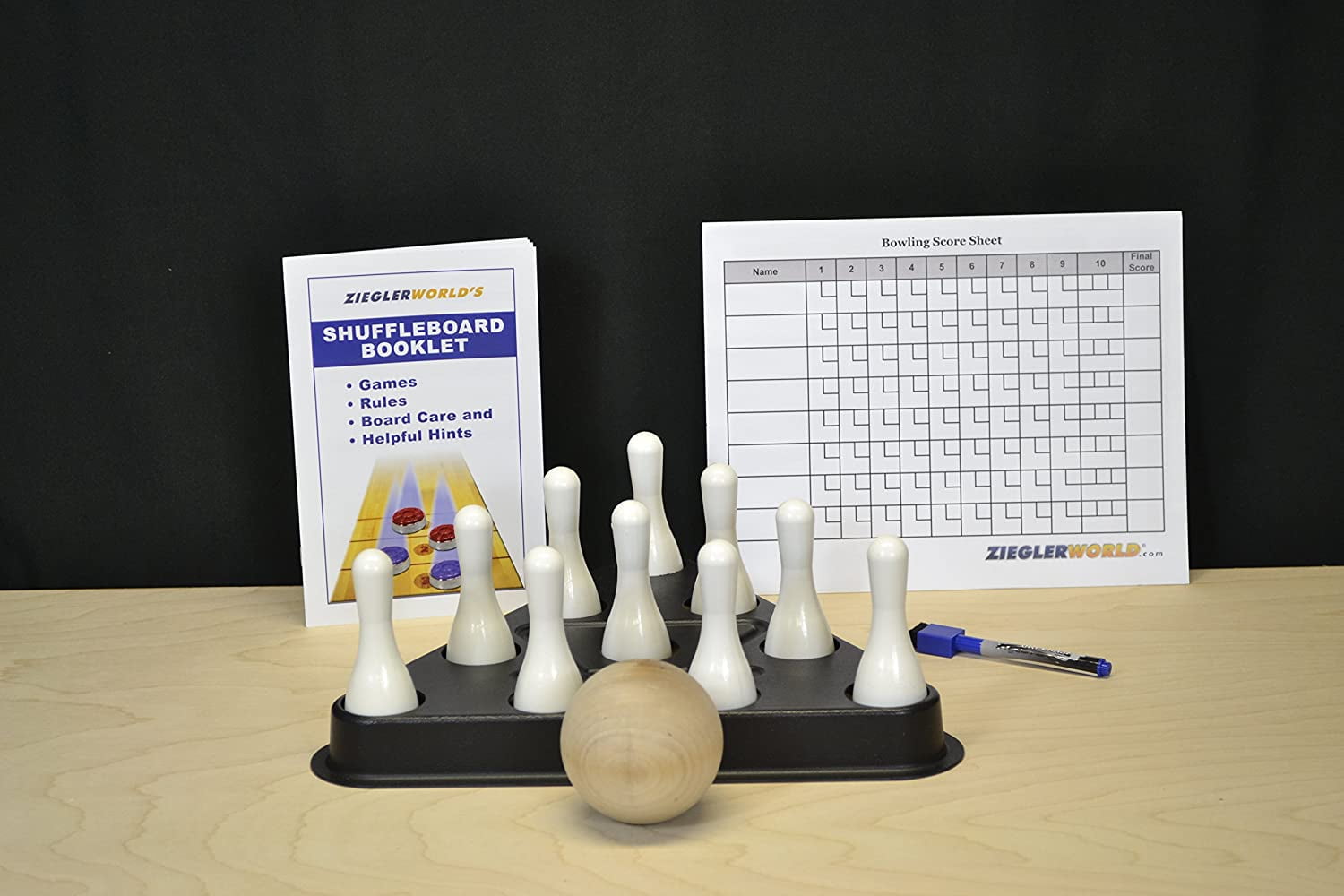 Table Shuffleboard Bowling White Pins - Pinsetter - Booklet - Score ...