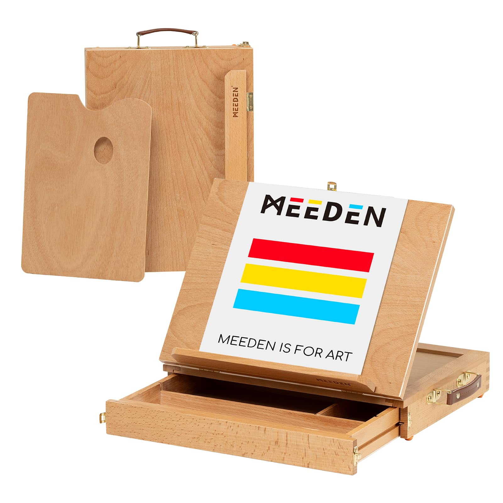 Table Sketch Box Easel -Portable Solid Beech Tabletop Wood Easel ...