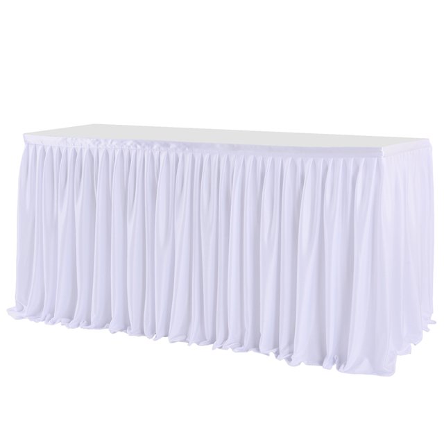 Table Skirt Pleated Ruffle Tablecloth for Wedding Birthday Party Baby ...