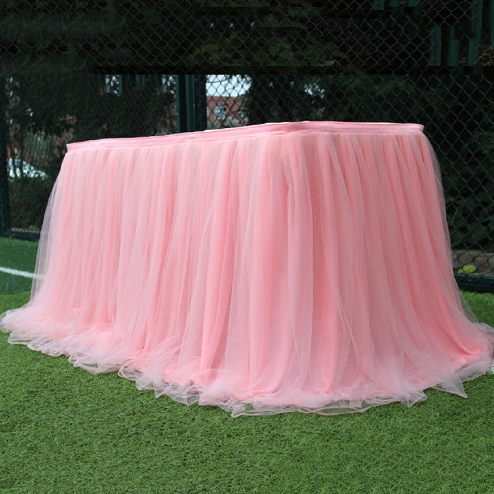 Table Skirt for Round or Rectangle Tables Dessert Table Skirting Fluffy ...