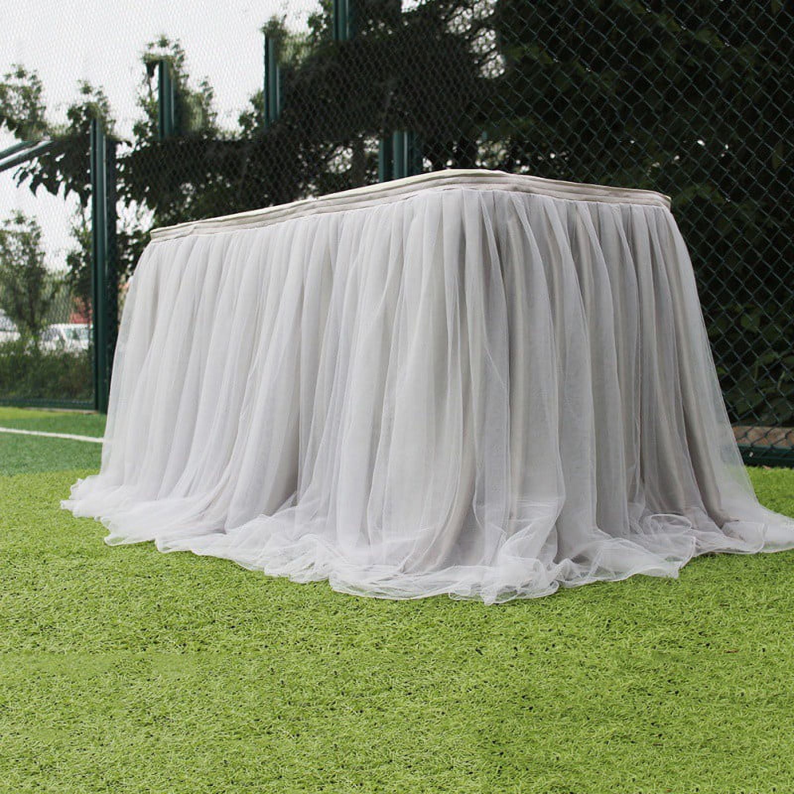Table Skirt for Round or Rectangle Tables Dessert Table Skirting Fluffy ...