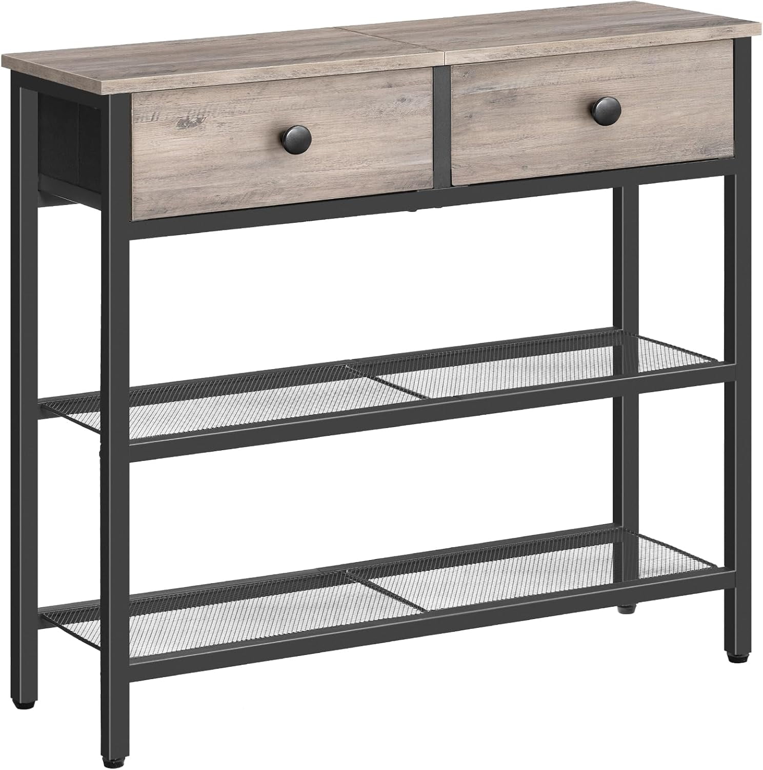 Table Small Entryway Table with 3-Tier Storage Shelves, Thin Sofa Table ...