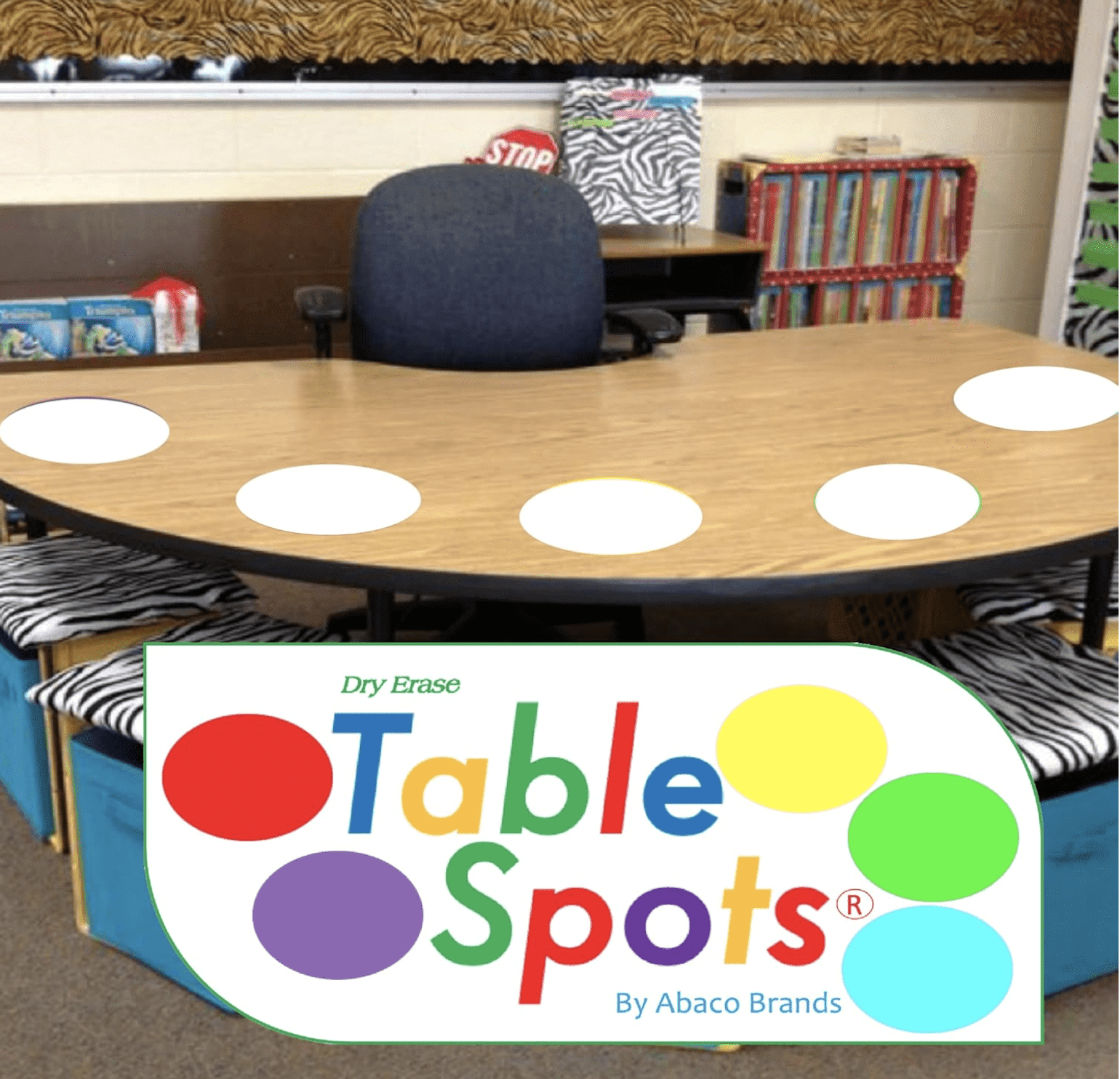 Table Spots 10 Pack WHITE Dry Erase Tabletop Circles for Classroom ...